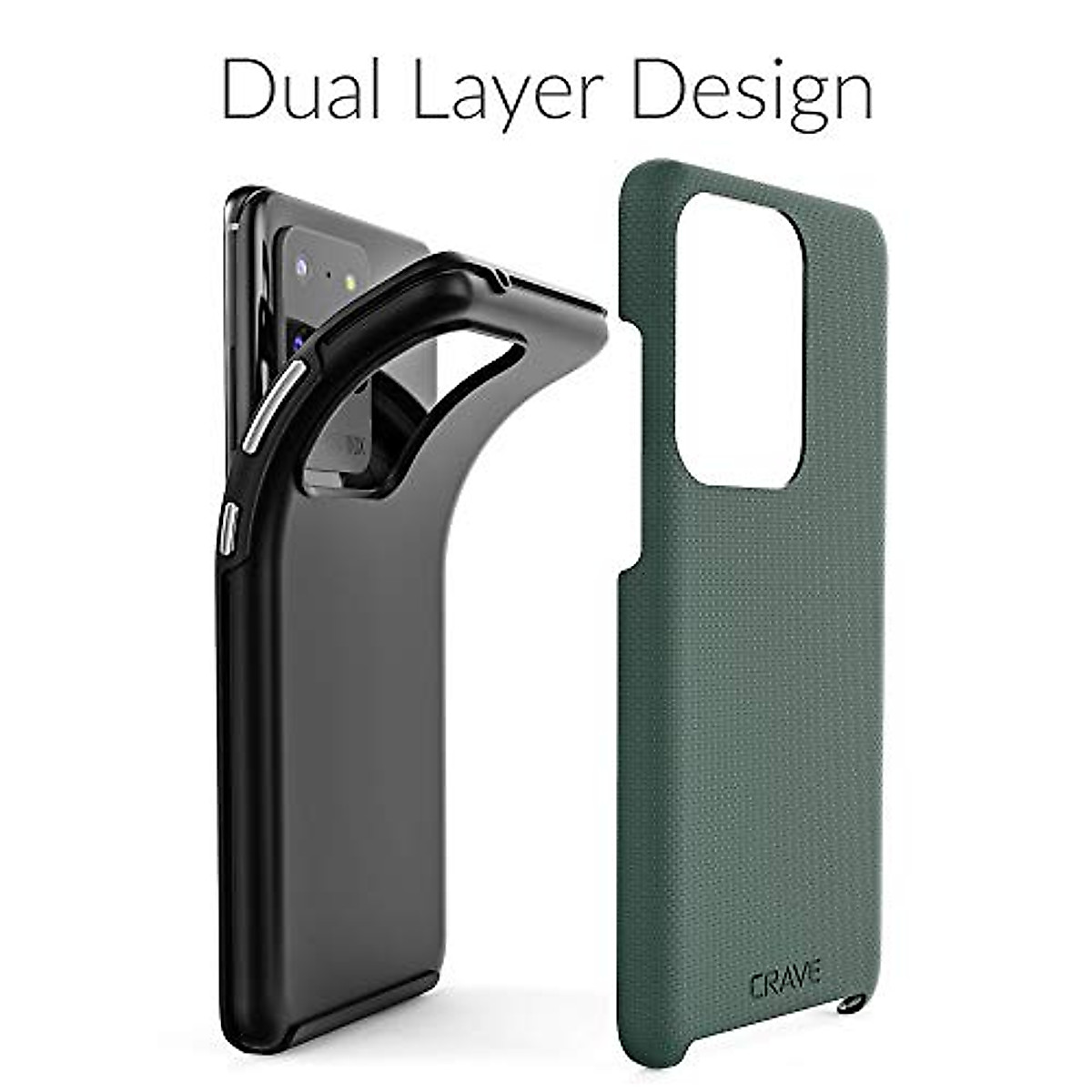 Crave Dual Guard for Samsung Galaxy S20 Ultra Case, Shockproof Protection Dual Layer Case for Samsung Galaxy S20 Ultra, S20 Ultra 5G - Forest Green