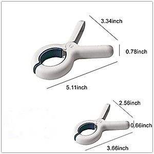 SNOPER 5 PCS Clothespins, Beach Towel Clips, Pool Towel Chair Clips, Towel Clips for Beach Chairs Cruise Lounge Chairs, Towel Holder, Anti-Wind Laundry Clips, White, X-Large