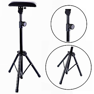 Tattoo Armrest Stand,Foldable Sponge Pad Tattoo Arm Leg Rest Stand Tripod with Adjustable Height for Tattoo Supplies Arm Bar Pad PVC Leather Chair Stand