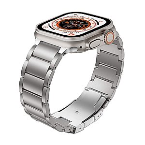 Yeejok Compatible for Apple Watch Ultra 2 Bands 49mm Titanium Metal for Men Women, Compatible for Apple Watch Series 10 Band 46mm, Compatible for Apple Watch Series 9 Band, iwatch 45mm 44mm 42mm Silver