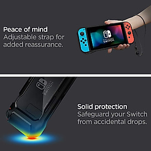 Spigen Rugged Armor Designed for Nintendo Switch Case with Strap Protective Case - Matte Black