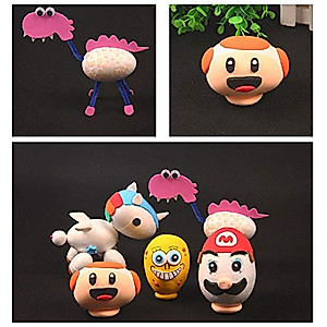 Amosfun 20pcs Eggs Egg Foam styrofoam Easter White Crafts Hide Squeak and for- Painting Egg DIY Easter Decor Solid Egg for- Kid Festival Craft (White, 6cm)