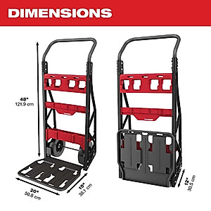 48-22-8415 for Milwaukee PACKOUT Heavy Duty 2-Wheel Cart w/ 400 lb Weight Capacity Length 12 in Width 20 in Height 48 in