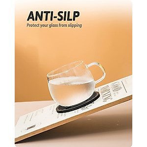 Amoowis Coasters for Drinks, Silicone Coasters Set of 8 with Holder, Drink Coasters for Coffee Table, Thickened Coaster for Wooden Table, Cup, Desk, Bar, Office, Anti-Slip, Non-Stick, Easy to Clea