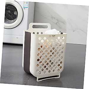 Alipis 1 Set Wall Hanging Laundry Basket Plastic Laundry Basket Laundry Storage Basket Plastic Bins Storage Baskets Large Wall Mounted Laundry Basket Wall Laundry Hamper Clothes Basket Pp