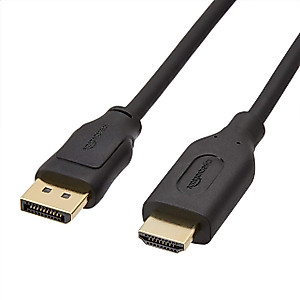AmazonBasics Uni-Directional DisplayPort to HDMI Display Cable - 6 Feet & DisplayPort to DisplayPort HD Display Cable - 6 Feet