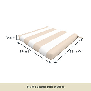 Island Umbrella NU6932 Outdoor Seat Cushion, Champagne Stripe