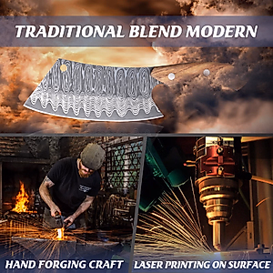 Huusk Japan Knife, Hand Forged Meat Cleaver Knife Japanese Kitchen Knife with Sheath Cooking Butcher Knife for Meat Cutting Vegetable Cleaver for Kitchen, Camping Thanksgiving Christmas Gifts