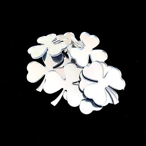 Super Cool Creations Clover Shaped Crafting Mirrors, Set of 10, Many Colours, Shatterproof Acrylic, Blue Mirror, Pack of 10 x 8cm