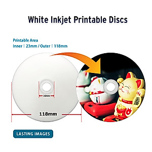 HIDISC TY Series DVD-R 16X 4.7GB White Inkjet Hub Printable DVD-R - 100 Cake Box