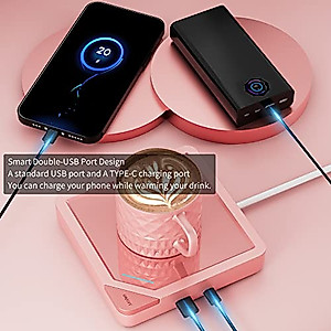 USB Coffee Mug Warmer:Smart Electric Coffee Cup Warmer for Desk with Auto Shut Off-Coffee Accessories for Home Office Desk (U1 Pink)