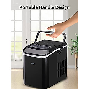 Ice Makers Countertop, 26lbs in 24 Hours, 9 Ice Cubes Ready in 7 Mins, Self-Cleaning Electric Ice Making Machine with Ice Scoop and Basket, L&S Bullet Sizes for Home Party Office Bar Camping