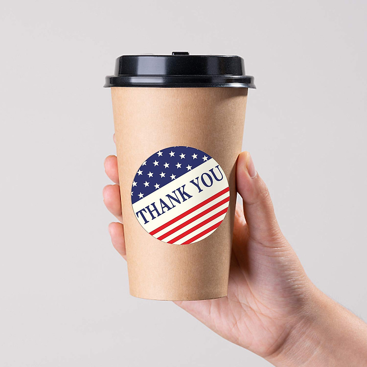 YINHEXI American Flag Thank You Stickers, 500 Labels Per Roll for Small Business Packaging, Seal Stickers (Style-A, 2inch)