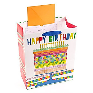 Hallmark 13" Large Gift Bag with Tissue Paper (Bright Cake) for Birthdays, Parties and More