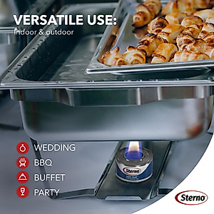Sterno Safe Heat Chafing Fuel Cans - Chafing Dish Fuel Cans with 4-Hour Burn Time, Chafer Fuel Cans Food Warmers with PowerPad, Chafing Fuel Cans for Catering & Foodservice - 7.26 Oz Each, Pack of 12