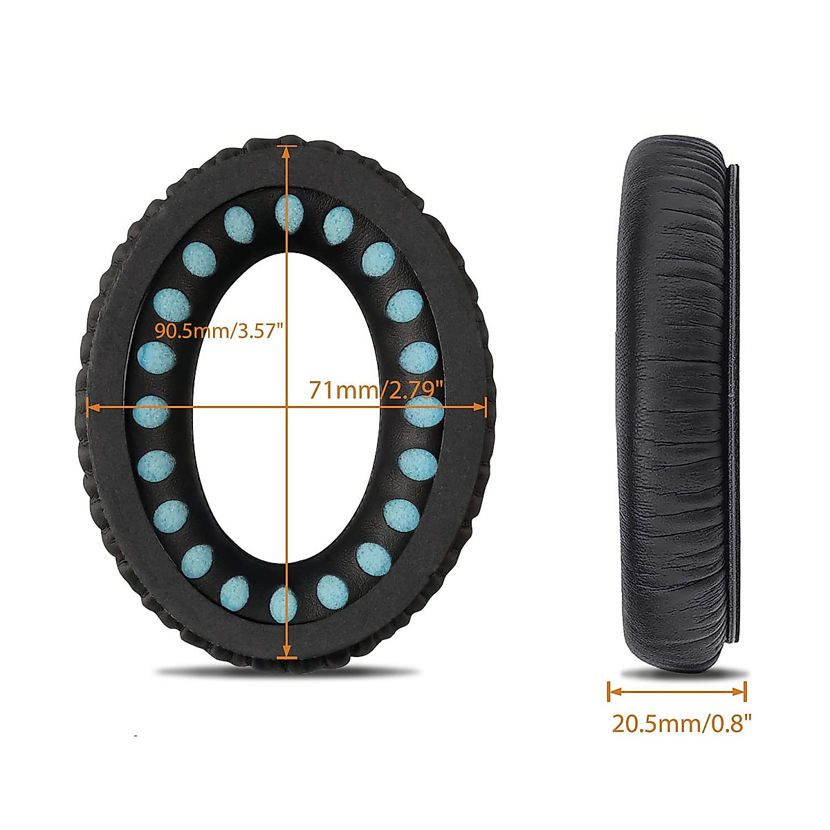 SoloWIT Protein Leather Earpads Cushions for Bose Headphones, Replacement Ear Pads for Bose QuietComfort 15 QC15 QC25 QC2 QC35/Ae2 Ae2i Ae2w/SoundTrue & SoundLink Around-Ear Series - Full Black