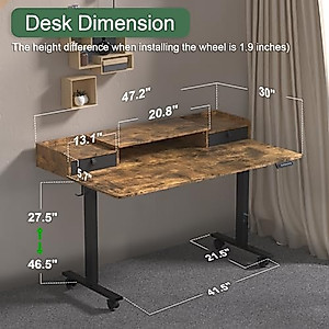 ExaDesk 55×30 Inch Electric Standing Desk with 2 Drawers, Adjustable Height Widened Stand Up Desk with Storage Shelf, Sit to Stand Ergonomic Workstation for Home Office