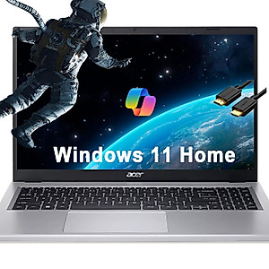 acer Aspire 3 A315-24P-R7VH Slim Laptop (15.6" FHD, AMD Ryzen 3 7320U (Beat i3-N305), 8GB LPDDR5 RAM, 256 GB SSD, Radeon Graphics) for Work & Home, 13.50-Hr Battery Life, IST HDMI, Win 11 Home, Silver