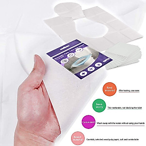 Disposable Toilet Seat Covers Travel Pack-Virgin Disposable, Flushable, Toilet Seat Covers for Kids, Toddlers, and Adults for Use During Travel, Potty Training. (50 Count)