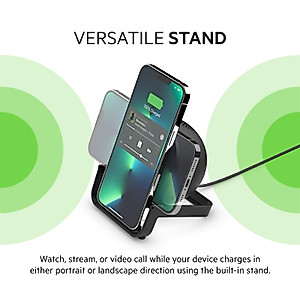 Belkin Quick Charge Wireless Charger + Bluetooth Speaker - Qi-Certified Charger Stand for iPhone, Samsung Galaxy & More - Charge While Listening to Music, Streaming Videos, & Video Calling - Black