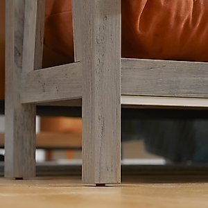 HOMCOM Console Table, Farmhouse Entryway Table with Storage Slatted Shelf, Rustic Sofa Table with Anti-Tipper for Living Room, Hallway, Gray