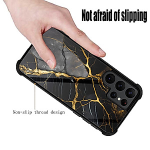 TnXee Case Compatible with Samsung Galaxy S23 Ultra,Black Gold Marble Galaxy S23 Ultra Cases for Boys,Shockproof Non-Slip Soft TPU Case Compatible with Samsung Galaxy S23 Ultra 6.8-inch