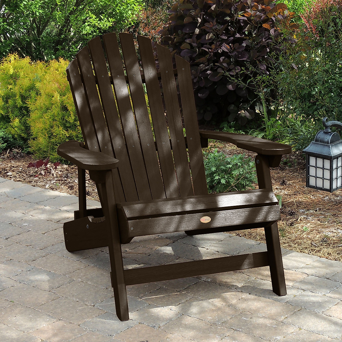 Highwood AD-KING1-ACE Hamilton Folding and Reclining King Size Adirondack Chair, Weathered Acorn