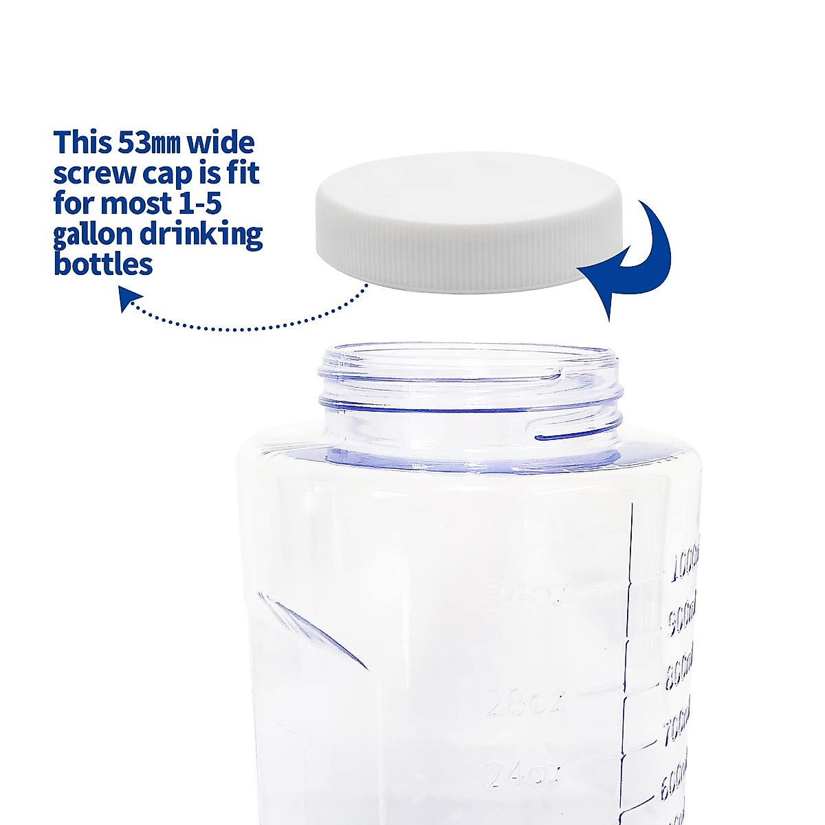 Bonsicoky 3Pcs 53mm Water Bottle Caps, Water Jug Caps Screw Top for 3 or 5 Gallon Jugs