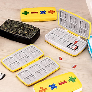 PROfezzion 36 Slots Switch Game Card Case Holder Wallet Water-Resistant Protector Organizer for 24 Micro SD/TF Memory Card Keeper Box for 12 Nintendo Switch Game Cards Storage (Yellow)