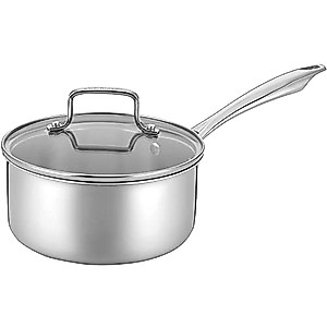 Cuisinart Classic Pots & Pans Set, 10 pcs Cookware Set with Saucepans, Saute pans, & Skillets- Tapered Rims for Drip Free Pouring & Cool Grip Handles, Stainless Steel, TPS-10