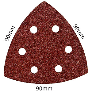 XXGO 3-1/2 Inch 90mm Triangular 60/80 /100/120 /240 Grits Hook & Loop Multitool Sandpaper Contains 20 of Each Fit 3.5 Inch Triangular Oscillating Multi Tool Sanding Pads Pack of 100 XG9010