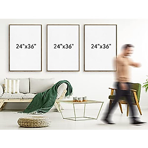 SIGNWIN 3 Piece Framed Canvas Wall Art Woodland Nursery Decor Forest Rivers Canvas Prints Home Artwork Decoration for Living Room,Bedroom - 24"x36"x3 Black