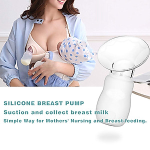 2 Pack Silicone Manual Breast Pump with Protective Lid, 100% Food Grade Silicone, Whole Shaped Technology, BPA-Free(Yellow)