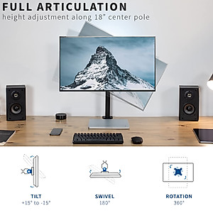 VIVO Single Ultrawide Monitor Fully Adjustable Desk Mount Stand for 1 LED LCD Ultra-Wide Screen up to 38 inches, STAND-V101A