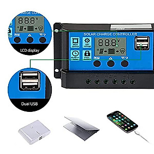 Solar Regulator, Solar Controller LCD Display Power Off Memory PWM for Industry (40A)