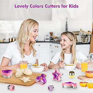 NPET Sandwich Cutter and Sealer 10 Pcs, Decruster Sandwich Maker for Uncrustables Peanut Butter and Jelly Sandwich Cutter for Kids Lunch DIY Uncrustable Maker Cookie Cutter Set Boy Girl