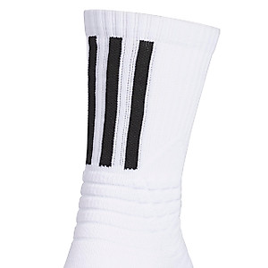 adidas Select Basketball Crew Socks (1-Pair), White/Black, X-Large