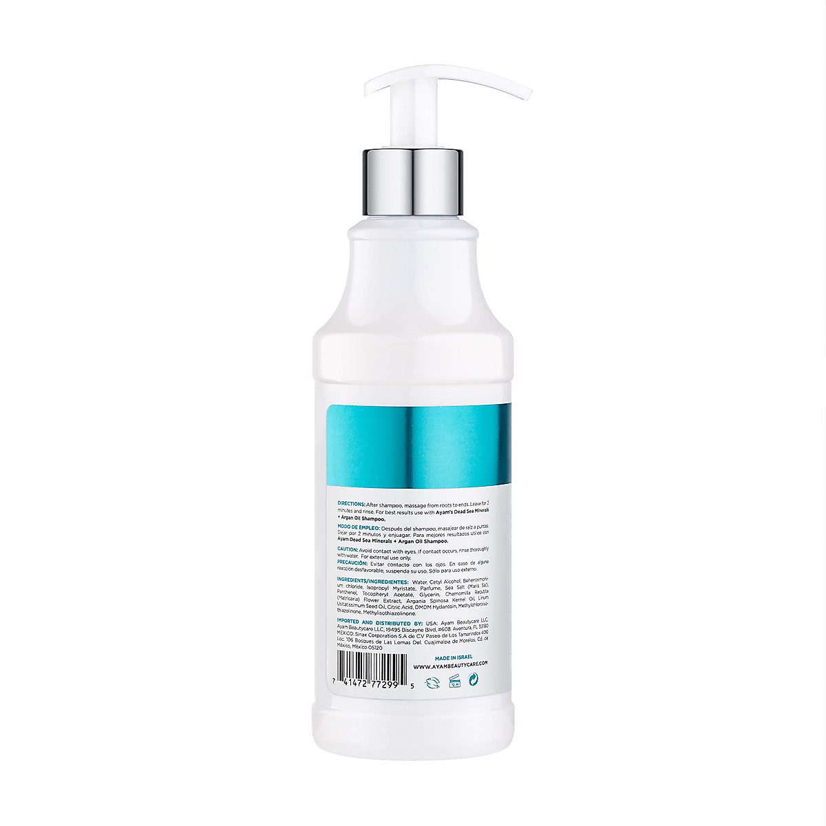 AYAM Beautycare Dead Sea Minerals + Argan Oil Shampoo Frizz Control, Smooth and Revitalize for Normal to Oily Hair 13.5 fl Oz