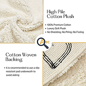 ABC Rug for Kids Room Circle Alphabet Nursery Rug for Baby Boy and Girl - Round Neutral Toddler Playroom Rug, Letter Learning Carpet(47", Black White)