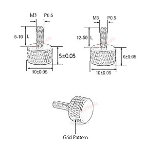 5pcs/lot M3 Knurled Colourful Aluminum Thumb Screws 5 6 8 10 12 16 20mm - 50mm Plain Head Hand Tighten Screws for Computer Case (Color : Green, Size : 8mm)