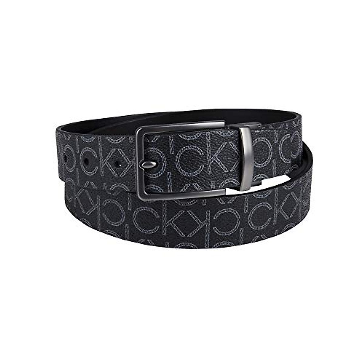 Calvin Klein Men's Reversible Belt, Black/Black, Medium (34-36)