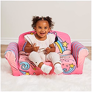 Marshmallow Furniture, Minnie Mouse 3-in-1 Slumber Sofa, Foam Toddler Nap Mat with Attached Blanket