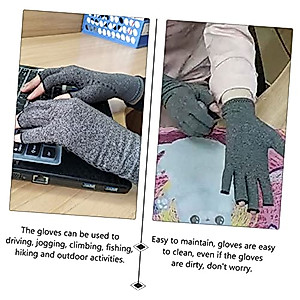 INOOMP 1 Pair Gloves Gym Gloves PC Accessories Sports Accessories Hand Gloves Hand Wrist Glove Rheumatoid Gloves Anti-Skid Joint Care Gloves Sports Accessory Portable Riding Gloves Grey