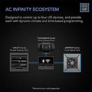 AC Infinity AIRTITAN T3, Ventilation Fan 6" with Temperature Humidity Controller, for Crawl Space, Basement, Garage, Attic, Hydroponics, Grow Tents