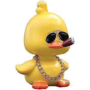 wonuu Cute Yellow Duck Toy Car Ornaments Cool Duck Car Dashboard Decorations Shaking Head Doll