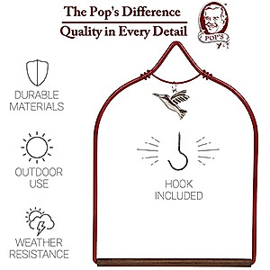 POP'S Birding, The Original Charm Hummingbird Swing for Outdoors - Perfect Bird Perch for Small Birds - Sturdy Steel Metal Swing Set with Hook Included
