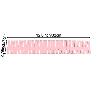 ZOENHOU 60 PCS DIY Drawer Divider Organizers, Pink Drawer Dividers, Adjustable Premium Plastic Organizers for Makeup Drawers Desktop Kitchen Drawer Organizers and Storage, 12.6 x 2.76 Inch