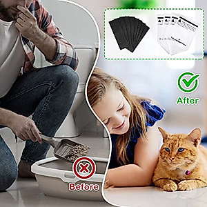 Gueevin 12 Pcs Carbon Activated Charcoal Filter Replacement Filters and 50 Pcs Waste Drawer Liners Litter Box Liner Compatible with Litter Robot 3 for Absorbing Odors Control Damp Keep Home Fresh