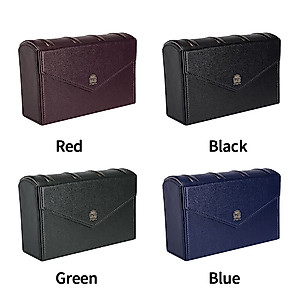 UltraZhyyne - Collection Storage Box PMG Graded Banknotes Currency Holder Paper Money Organizer Leather Case Boxes Collector Gifts [ Blue ]