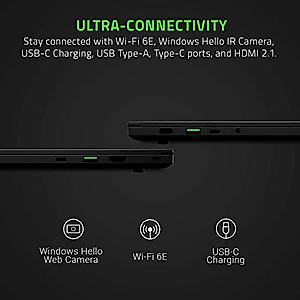 Razer Blade 14 Gaming Laptop: AMD Ryzen 9 6900HX CPU - NVIDIA GeForce RTX 3080 Ti - 14" QHD 165Hz - 16GB DDR5 RAM - 1TB PCIe SSD - Windows 11 - Ultra-Thin - CNC Aluminum - Chroma RGB